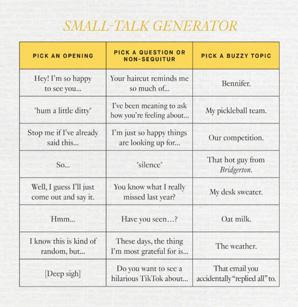 A 3-Part Formula for Eliminating Awkward Small-Talk at Work - mDash